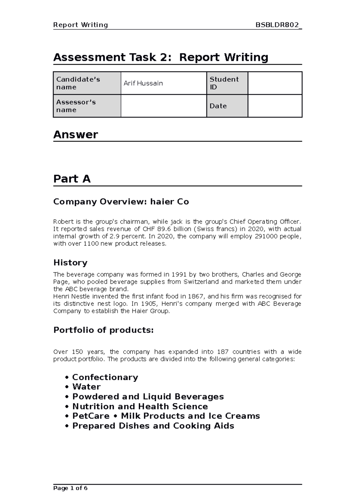 Swot Analysis Nestle