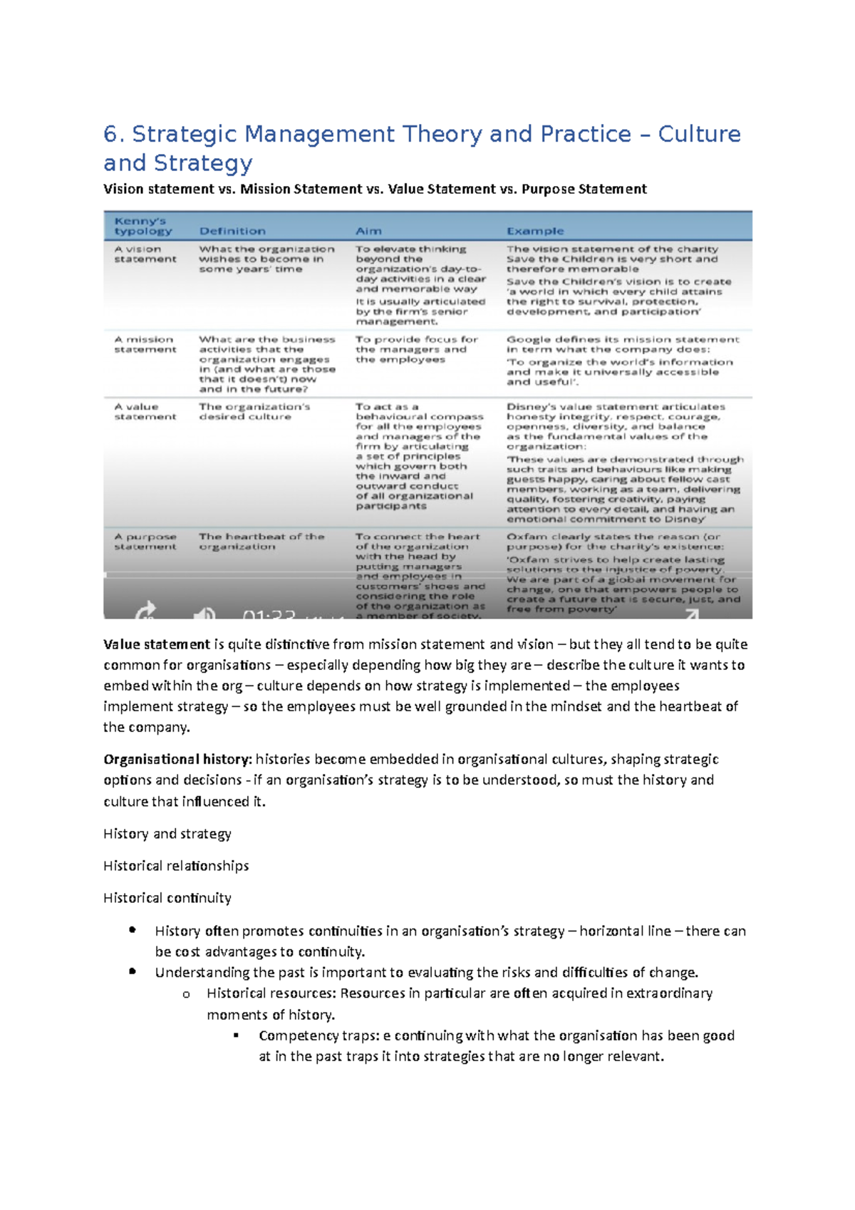 Lecture 6 - Culture and Strategy - 6. Strategic Management Theory and ...