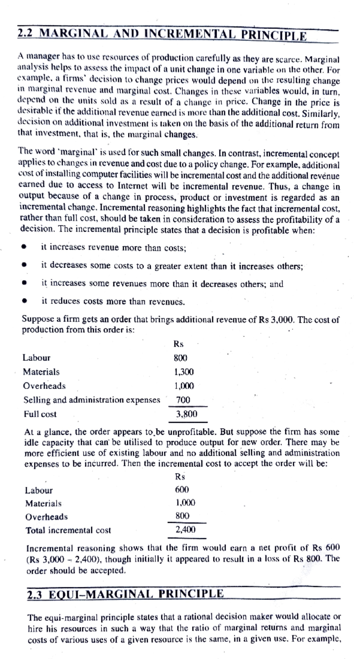 Fundamental concepts of managerial economics - 2 MARGINAL AND ...
