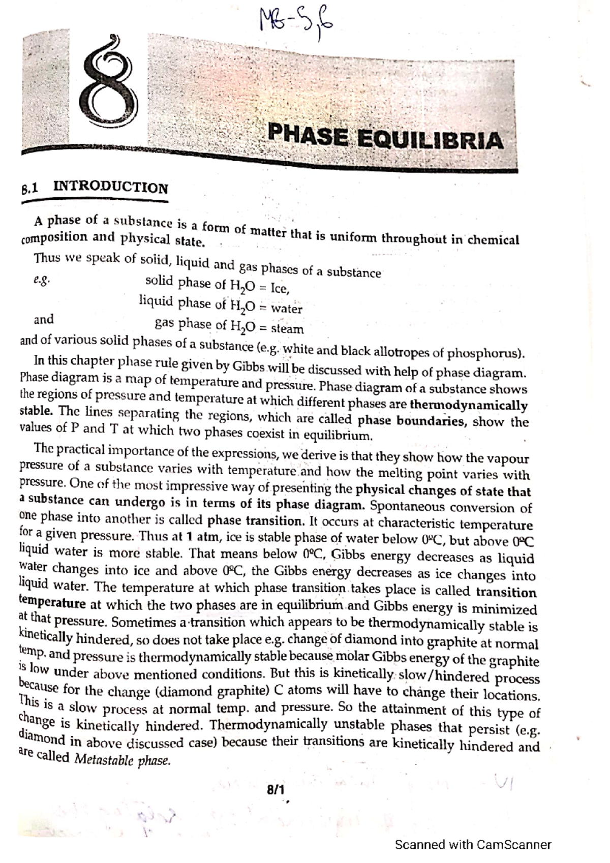 Phase Equilibria - These are notes prepared by teachers. Studying this ...