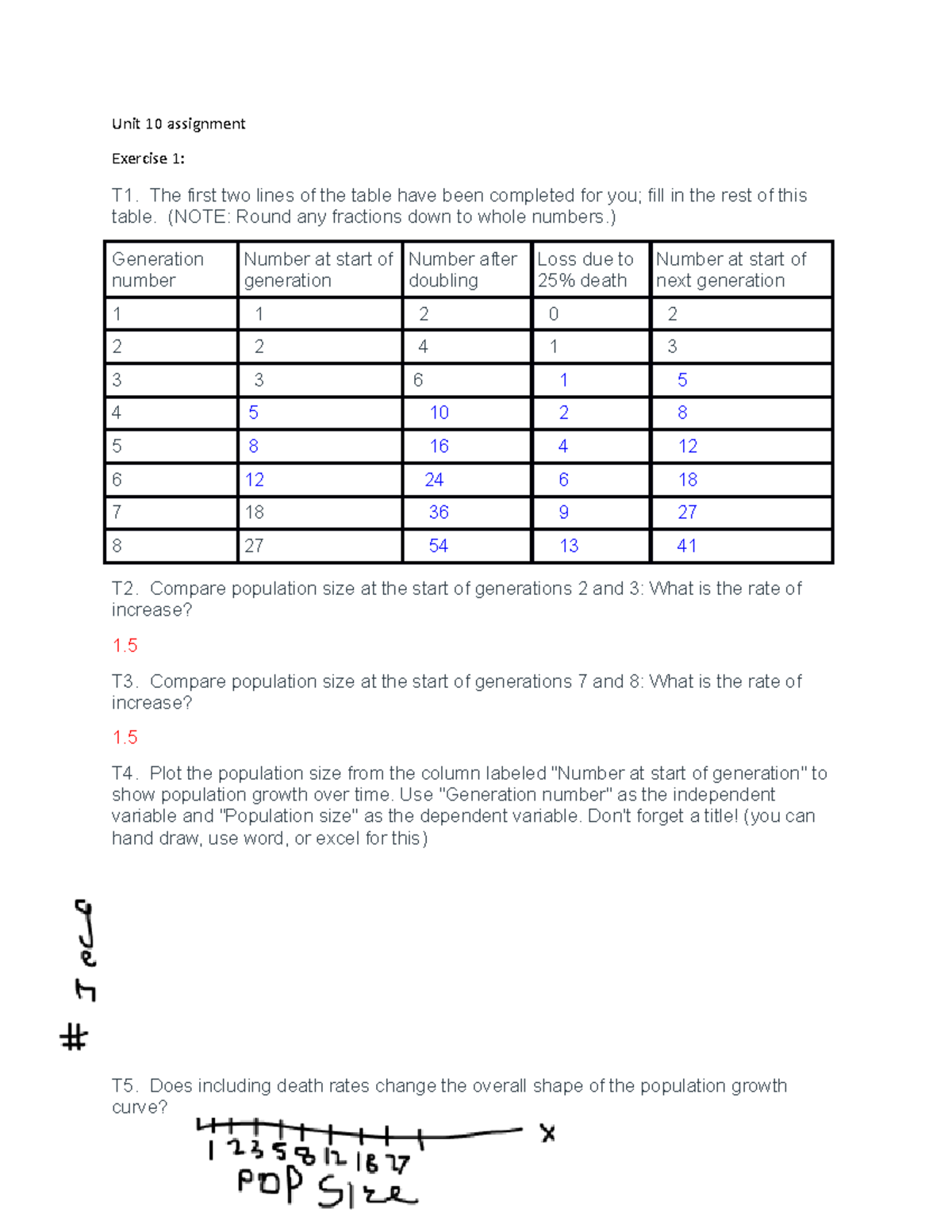Unit 10 assignment - Unit 10 assignment Exercise 1: T1. The first two ...