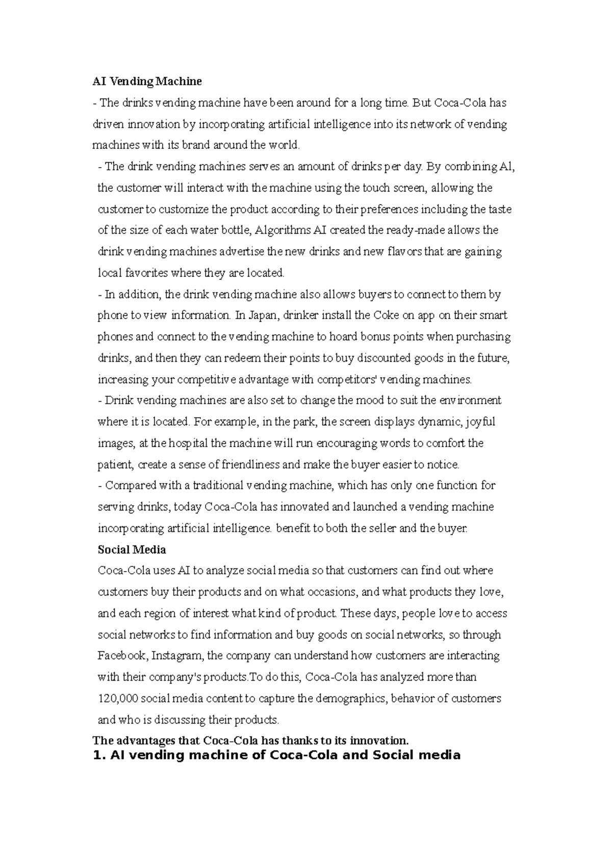 AI Vending Machine - AI Vending Machine The drinks vending machine have ...