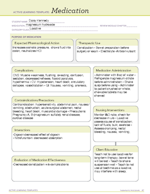 Magnesium hydroxide medication - ACTIVE LEARNING TEMPLATES THERAPEUTIC ...
