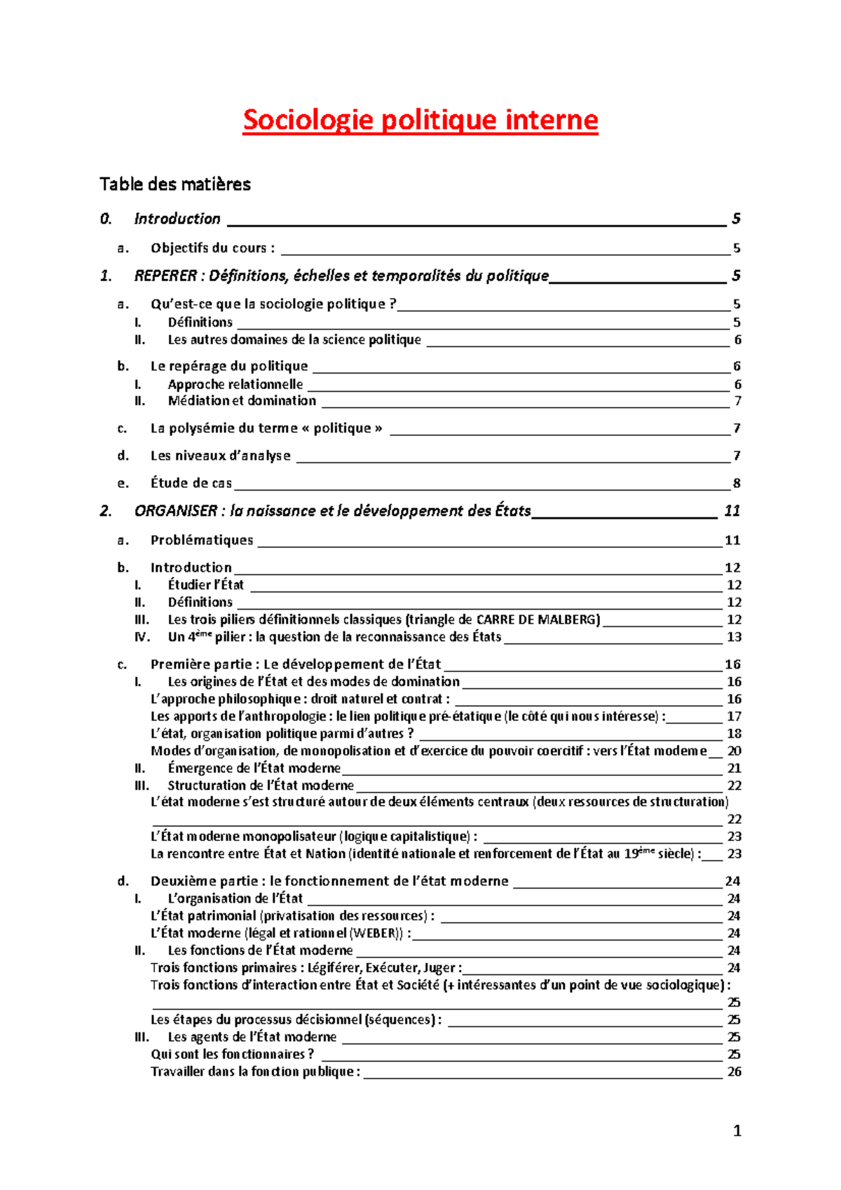 Sociologie politique interne - Introduction - Studocu