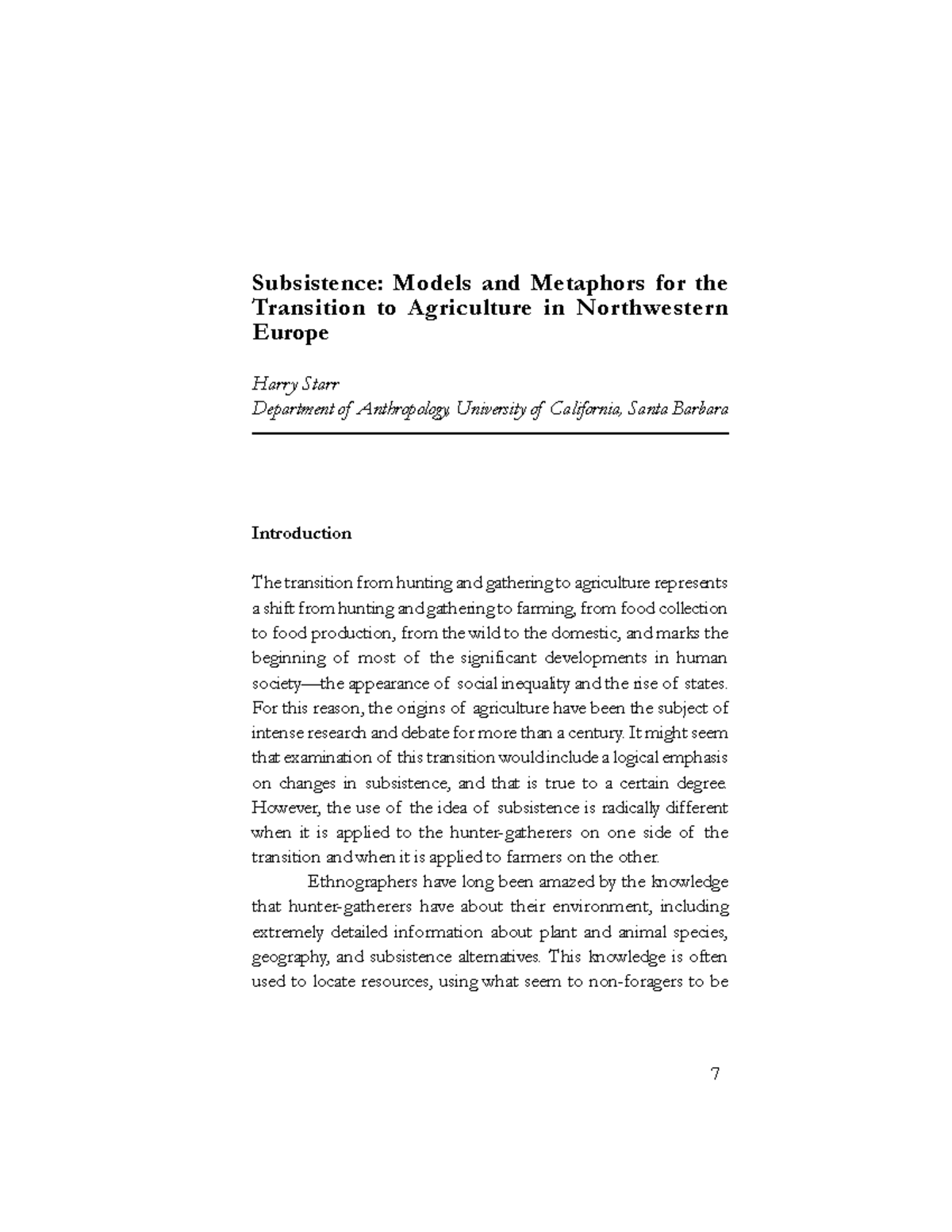 Starr subsistence-models-and-metaphors-for-the-transition - Subsistence ...