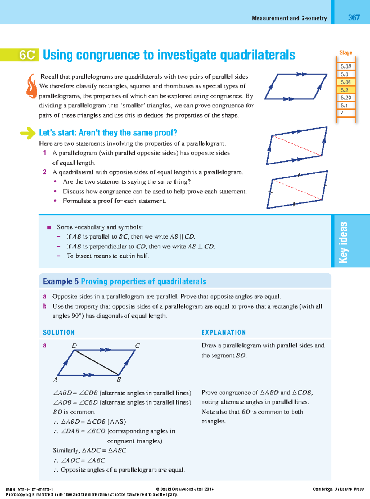 6C - Textbook - ####### Measurement and Geometry 367 Using congruence ...