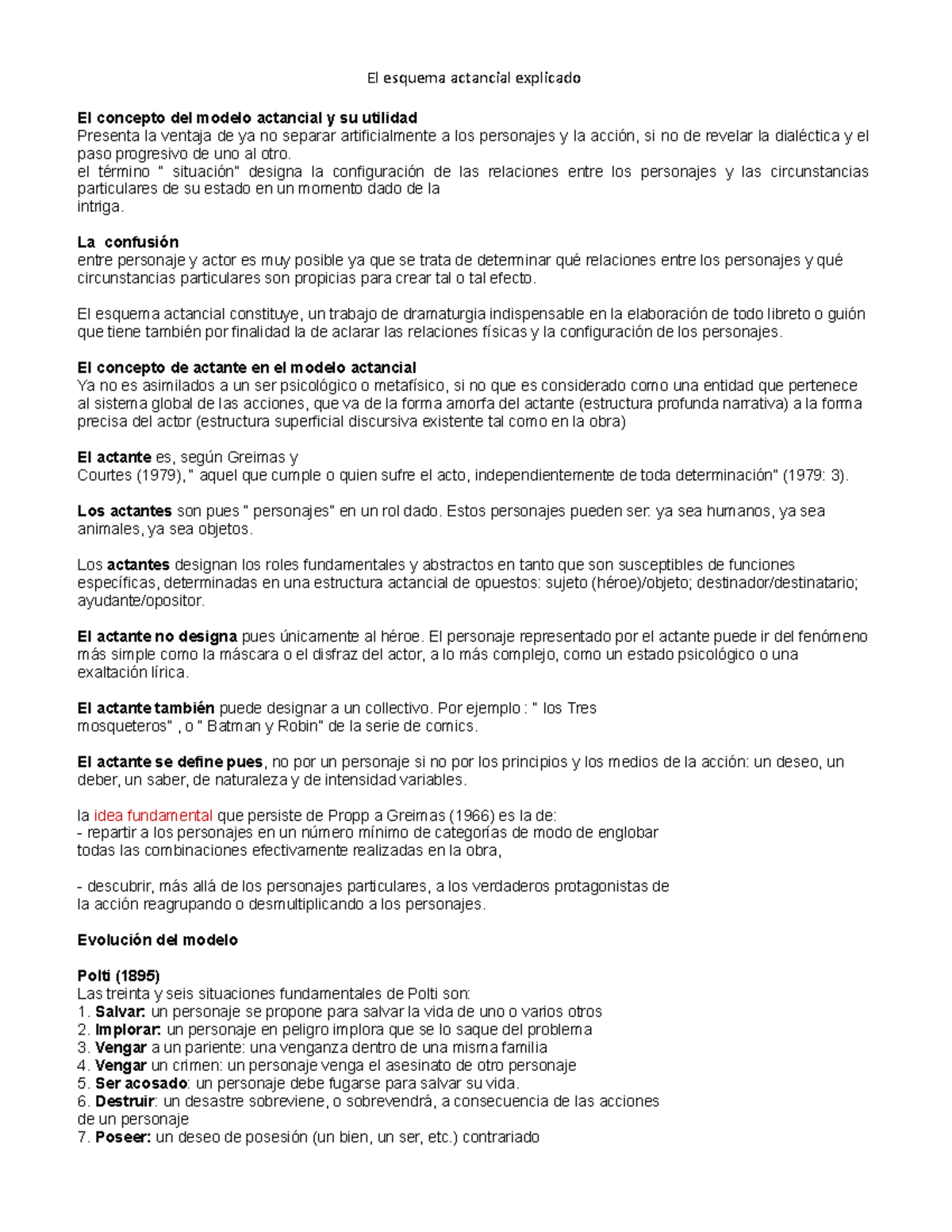 El esquema actancial explicado - el término “ situación” designa la ...