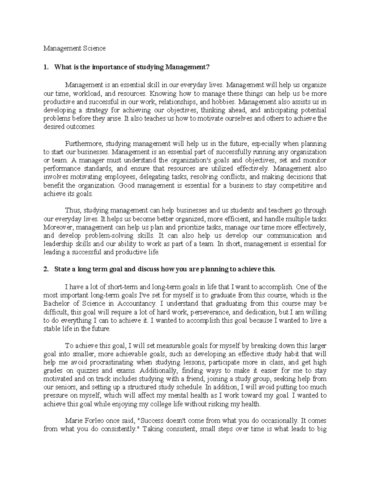 Management Science - Management Science What is the importance of ...