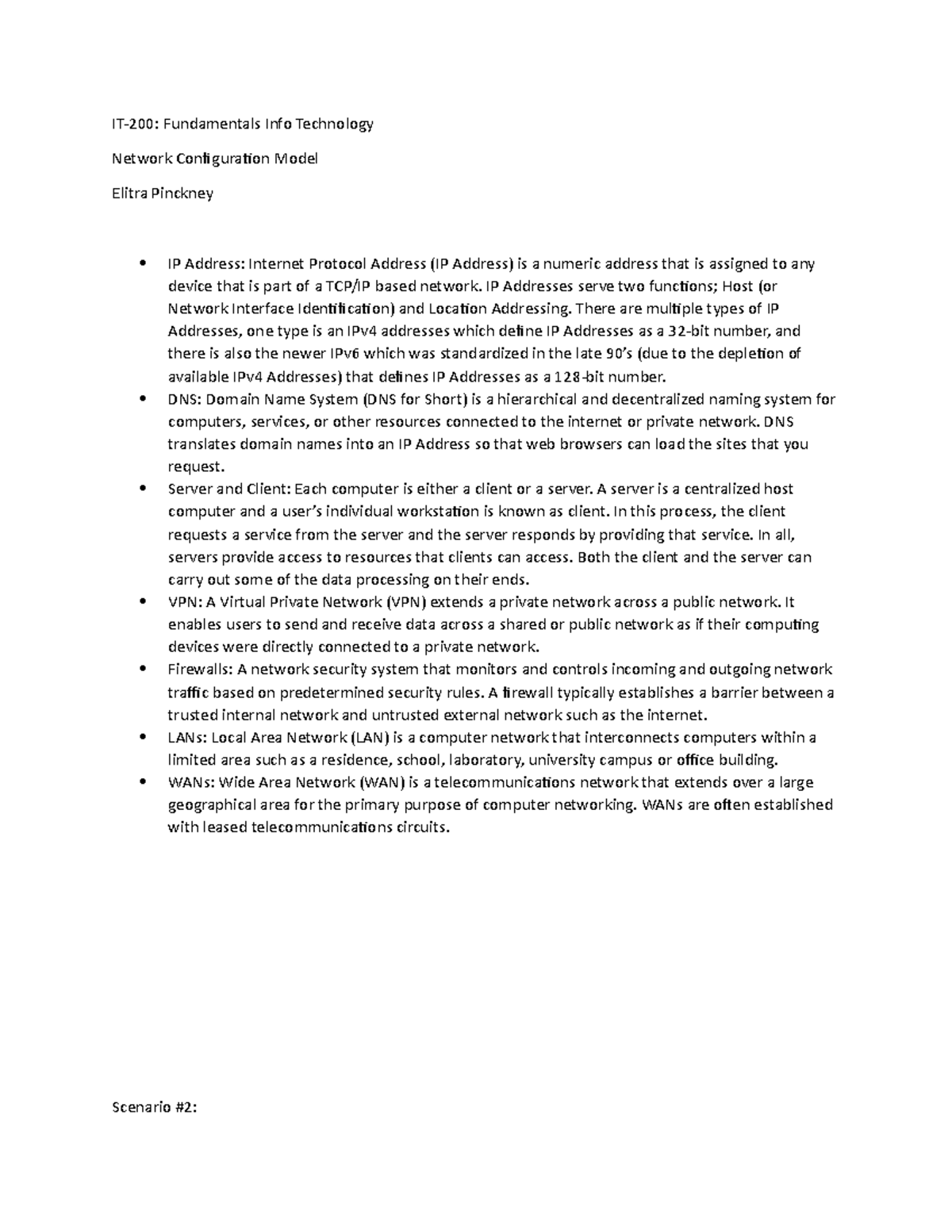 Network Configuration Model - IT-200: Fundamentals Info Technology ...