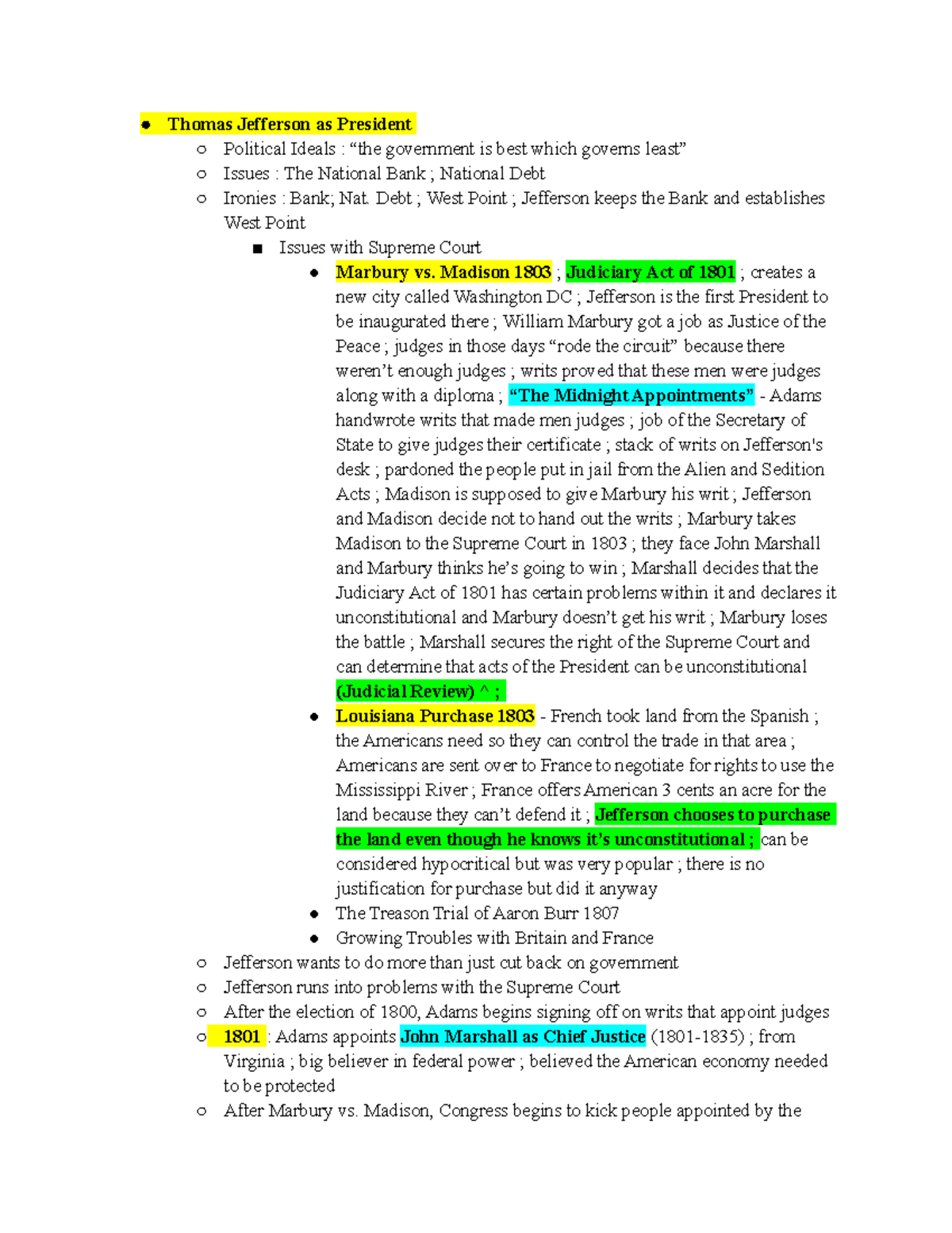 Jefferson presidency - Thomas Jefferson as President Political Ideals ...