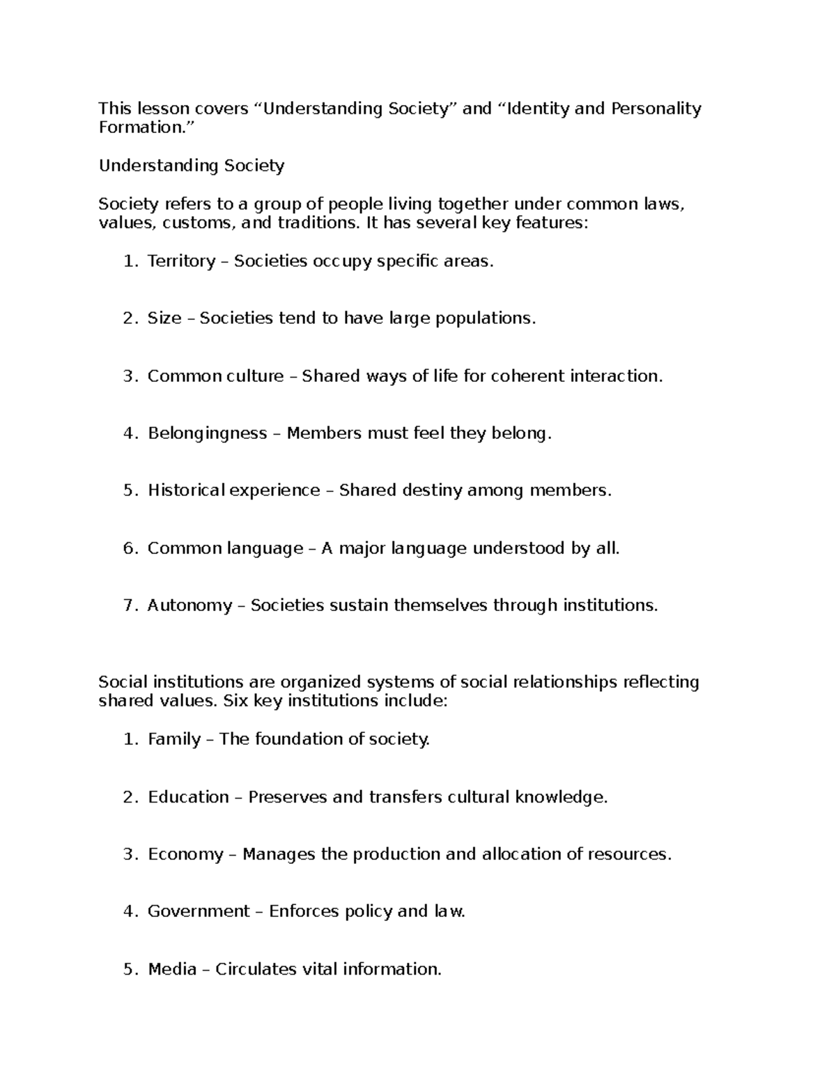 Uscp 2 - Ndjsjesj - This lesson covers “Understanding Society” and ...