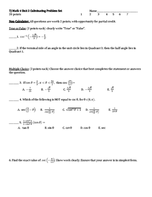 2 - Precalculus Notes - Studocu