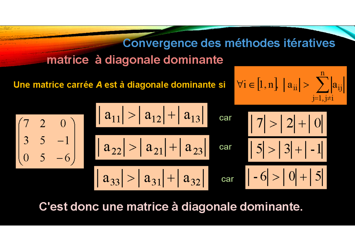 Chapitre 3-méthodesitératives convergence - Une matrice carrée A est à ...