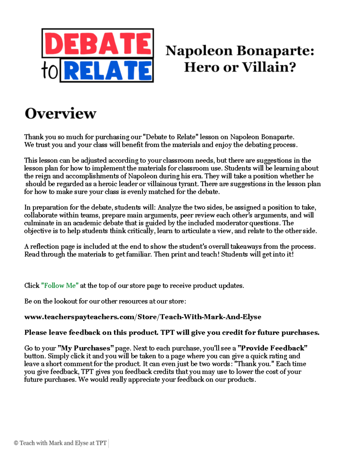 Napoleon Debate Heroor Villain Noble Leaderor Corrupt Tyrant CCSS-1 ...