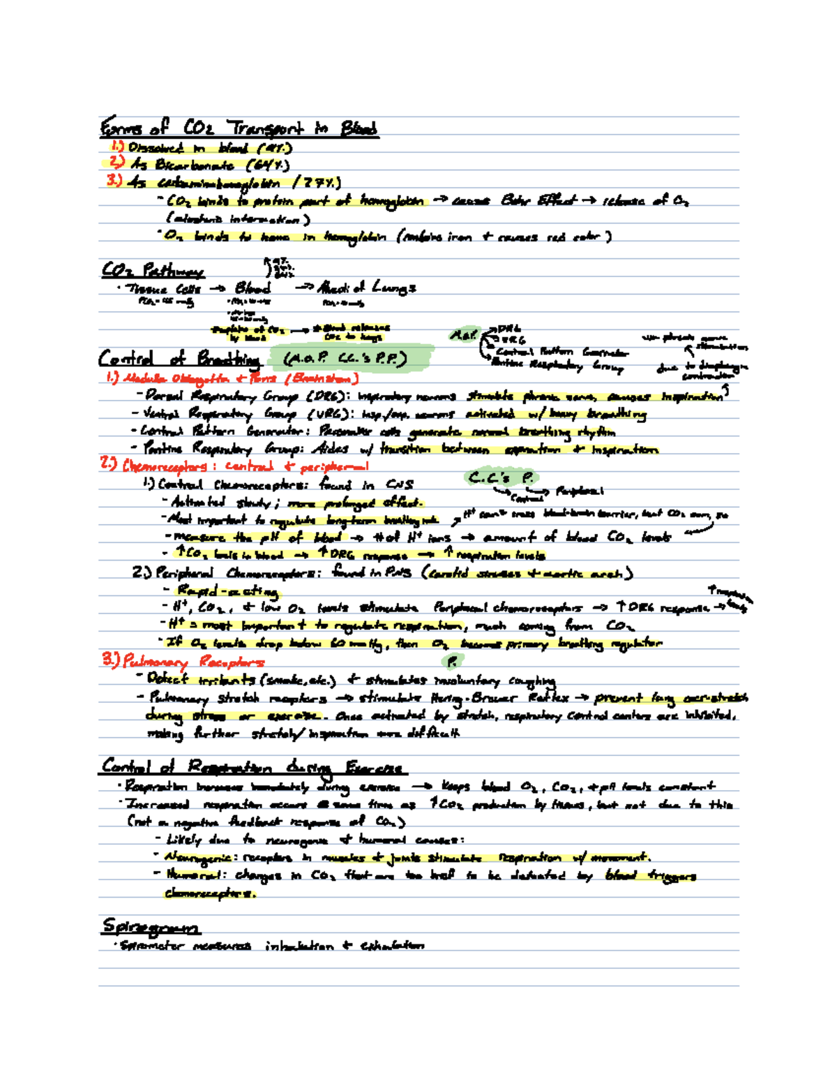 20 - Respiration II - Forms of CO Tr a n s p o r t in Blood ####### 1 ...