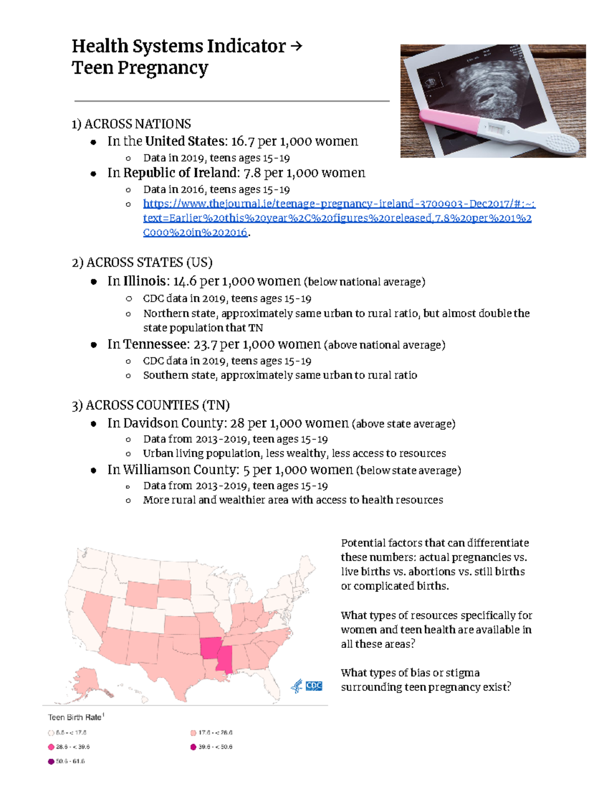 POPS health systems indicators - Health Systems Indicator Teen ...
