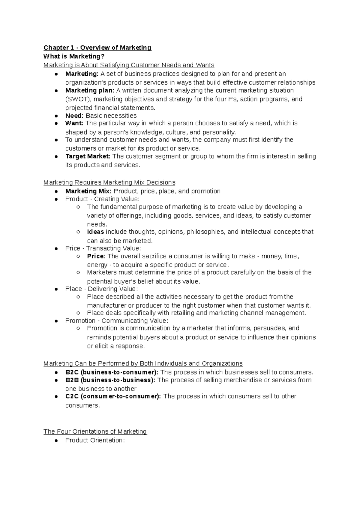 FILE 9790 - practise note for marketing intro - Chapter 1 - Overview of ...