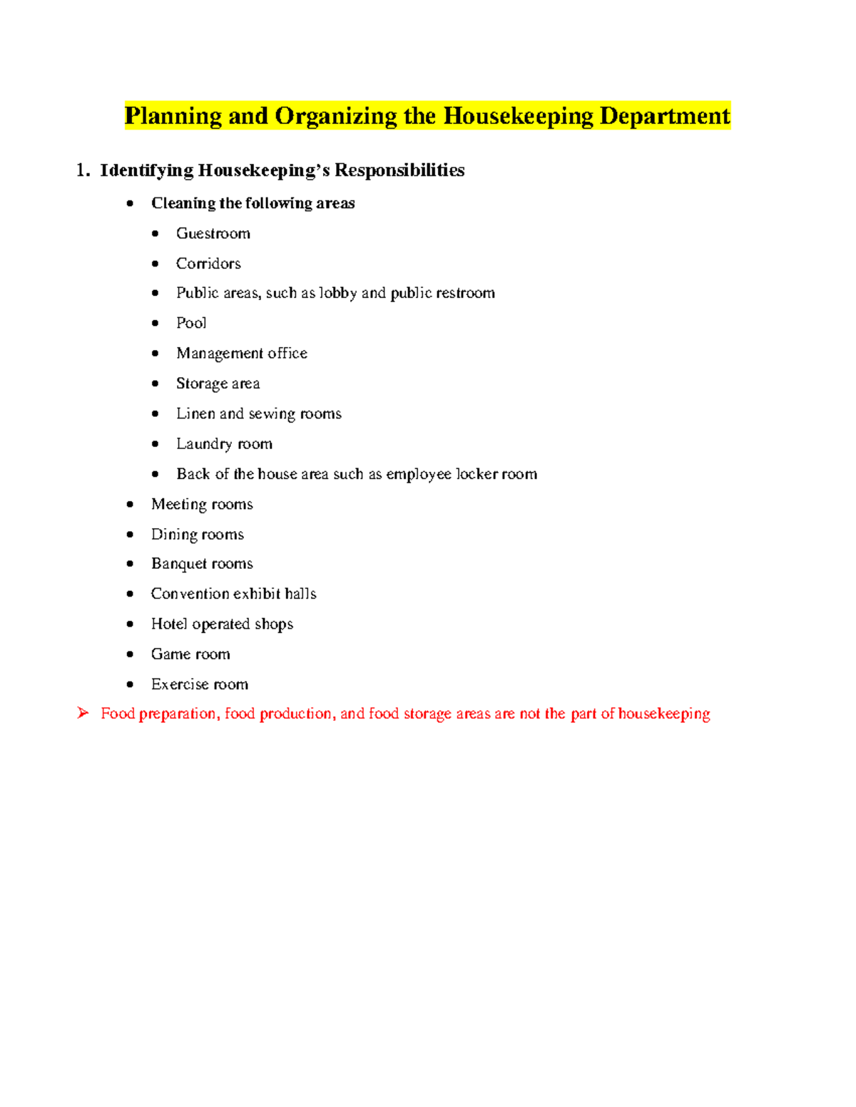 Chapter-6- Report - Planning and Organizing the Housekeeping Department ...