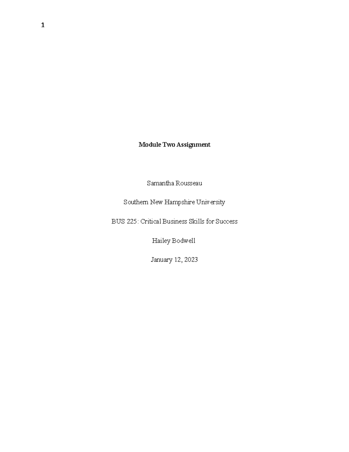 BUS225 Module Two Assignment - bus225 - SNHU - Studocu