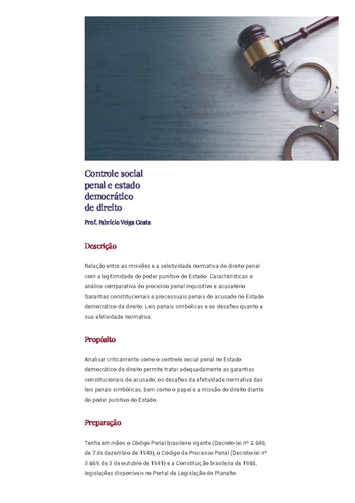 Controle social penal e estado democrático de direito - Fabrício Veiga ...