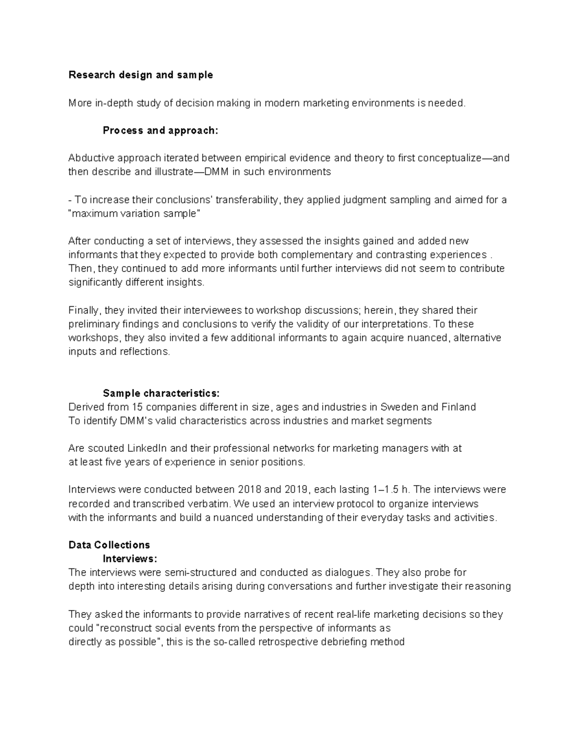 Marketing research assignment - Research design and sample More in ...