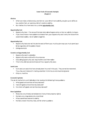 Chapter 2-Some Tools of Economic Analysis-Outline - Some Tools of ...
