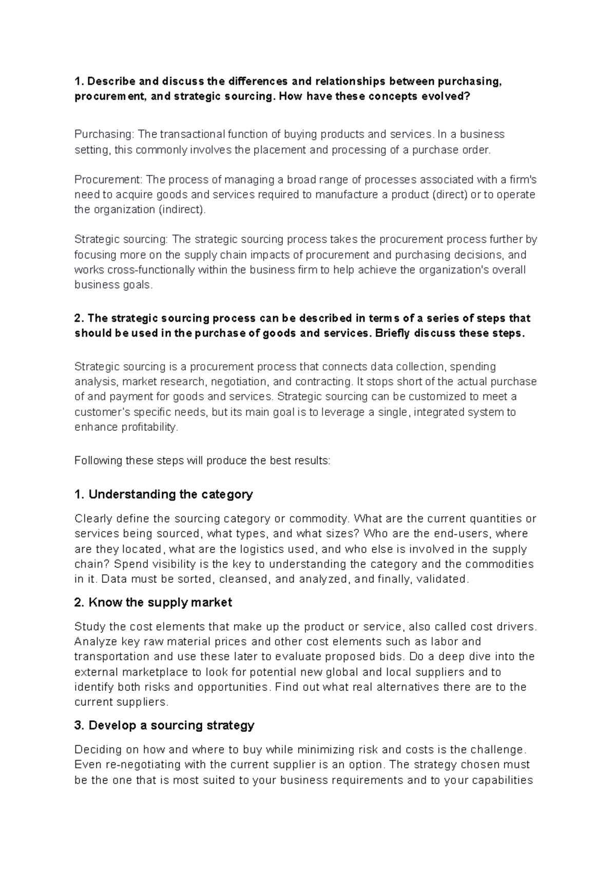 Reflection 1 supply chain - Describe and discuss the differences and ...