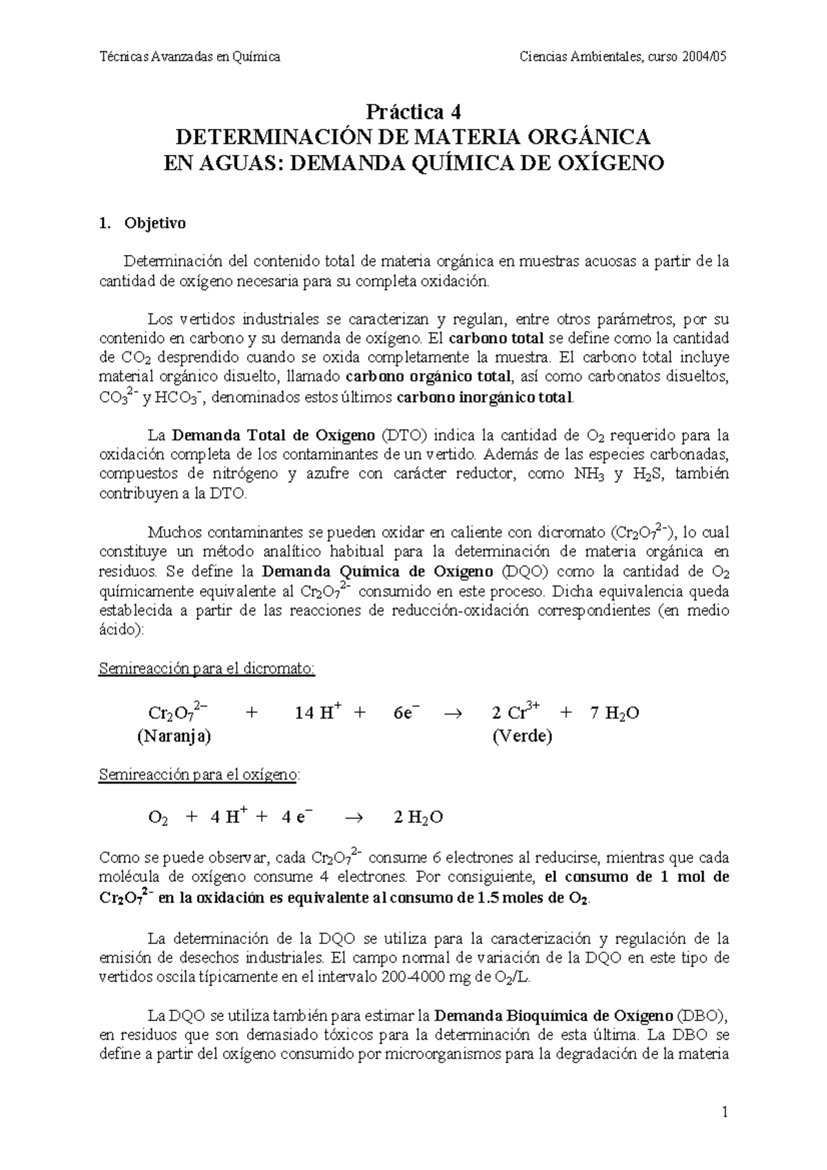 DOM Argentina 2019 - Descripción del metodo de O disuelto total - Pr·ctica 4 DETERMINACI”N DE ...
