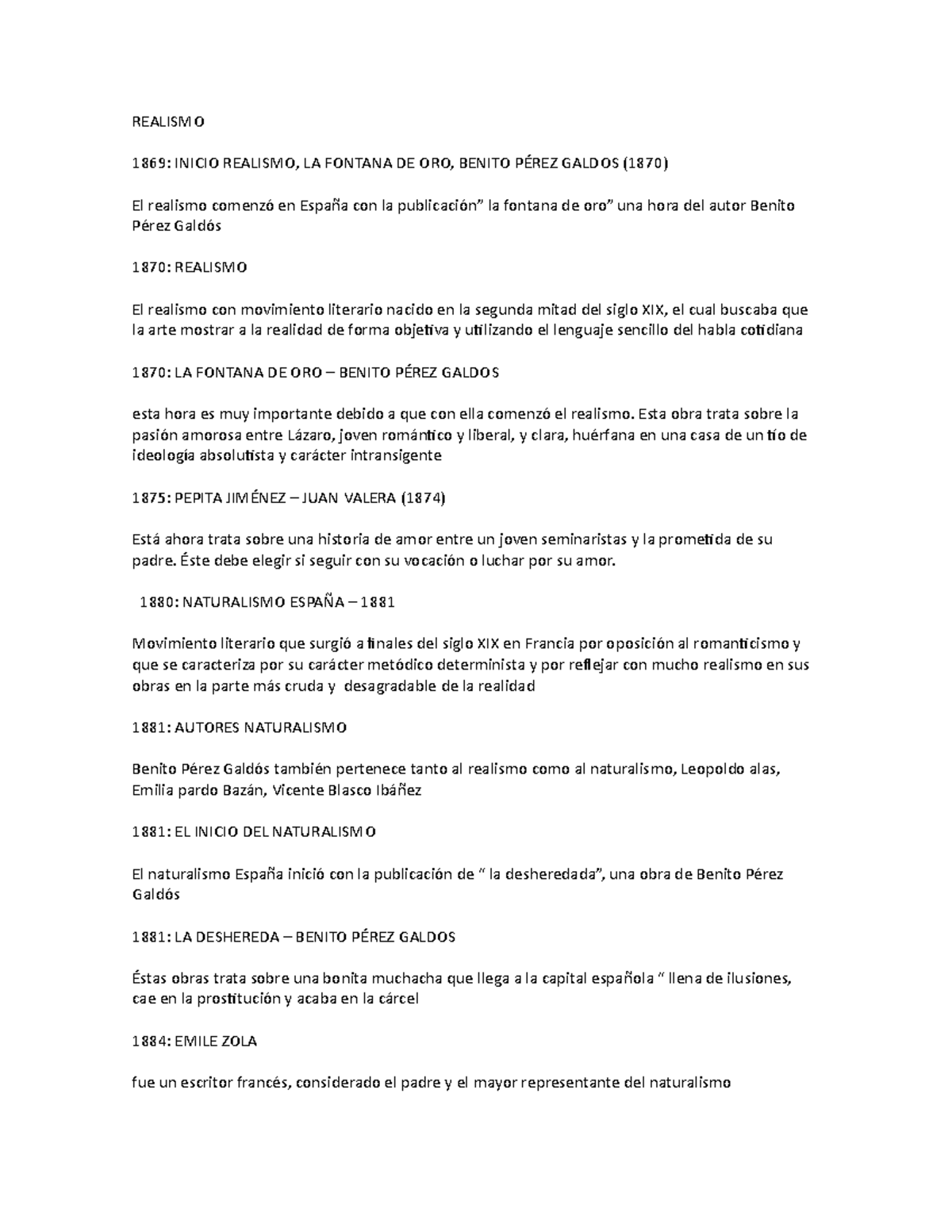 Línea del tiempo Realismo Diana Itzel S - REALISMO 1869: INICIO ...