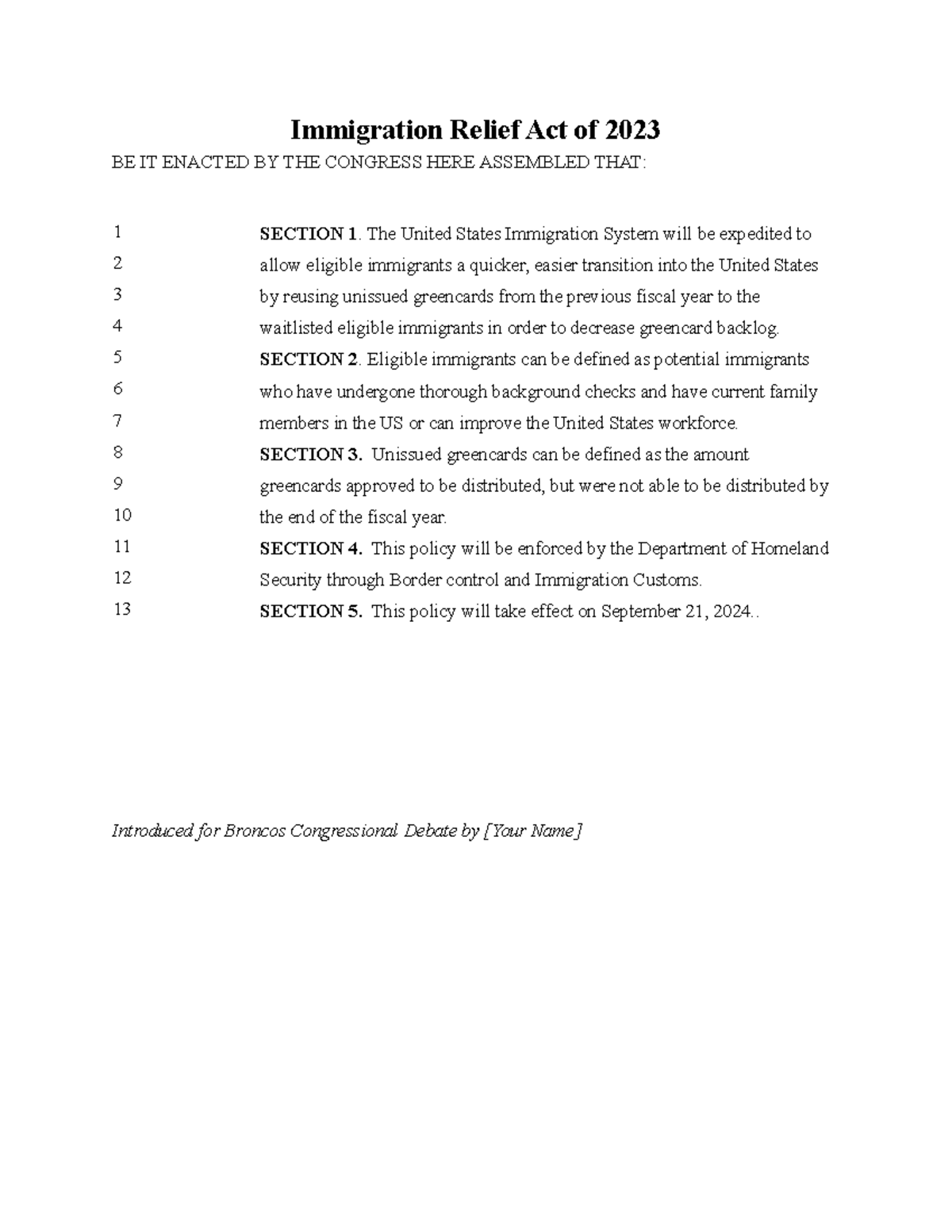 Bennett Mc Donald - Gov. Final Bill Template - Immigration Relief Act ...