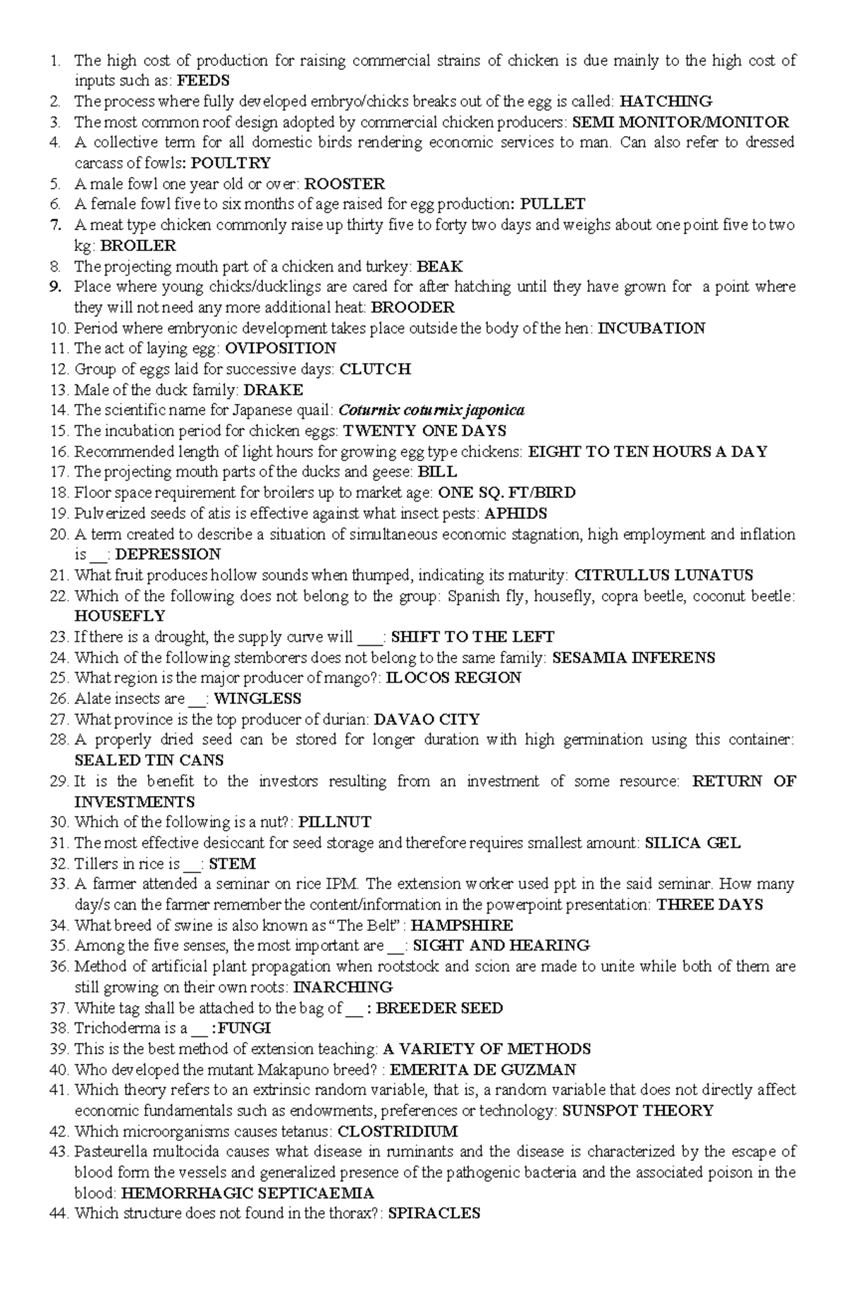 LEA- Reviewer- Compilation - The high cost of production for raising ...