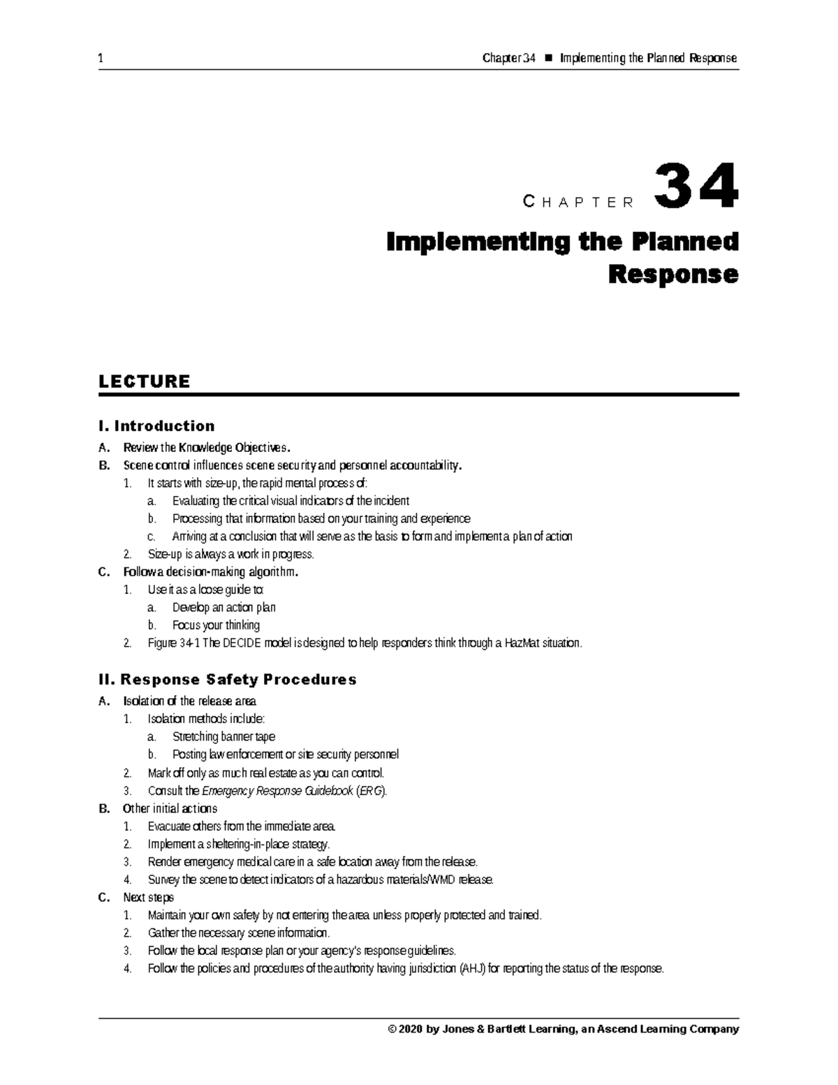 9781284151343 LOUT CH34 - C H A P T E R 3 4 Implementing the Planned Response LECTURE I. - Studocu