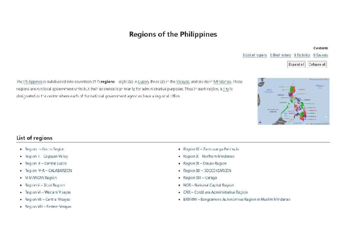 Regions of the Philippines – Phil Atlas - www - Information Technology - Studocu