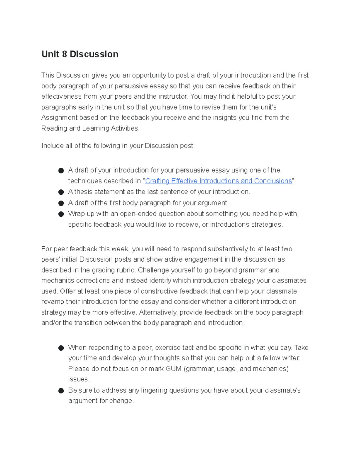 CM220 Comp ll Unit 8 Discussion - Unit 8 Discussion This Discussion ...