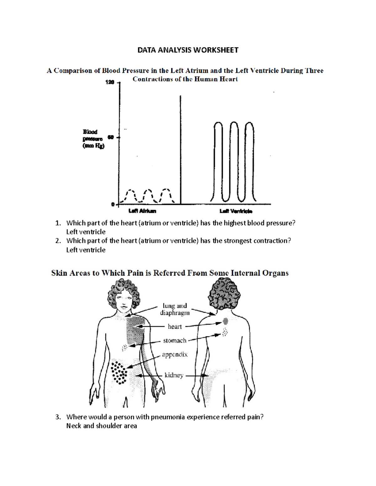DATA Analysis Worksheet - DATA ANALYSIS WORKSHEET Which part of the ...