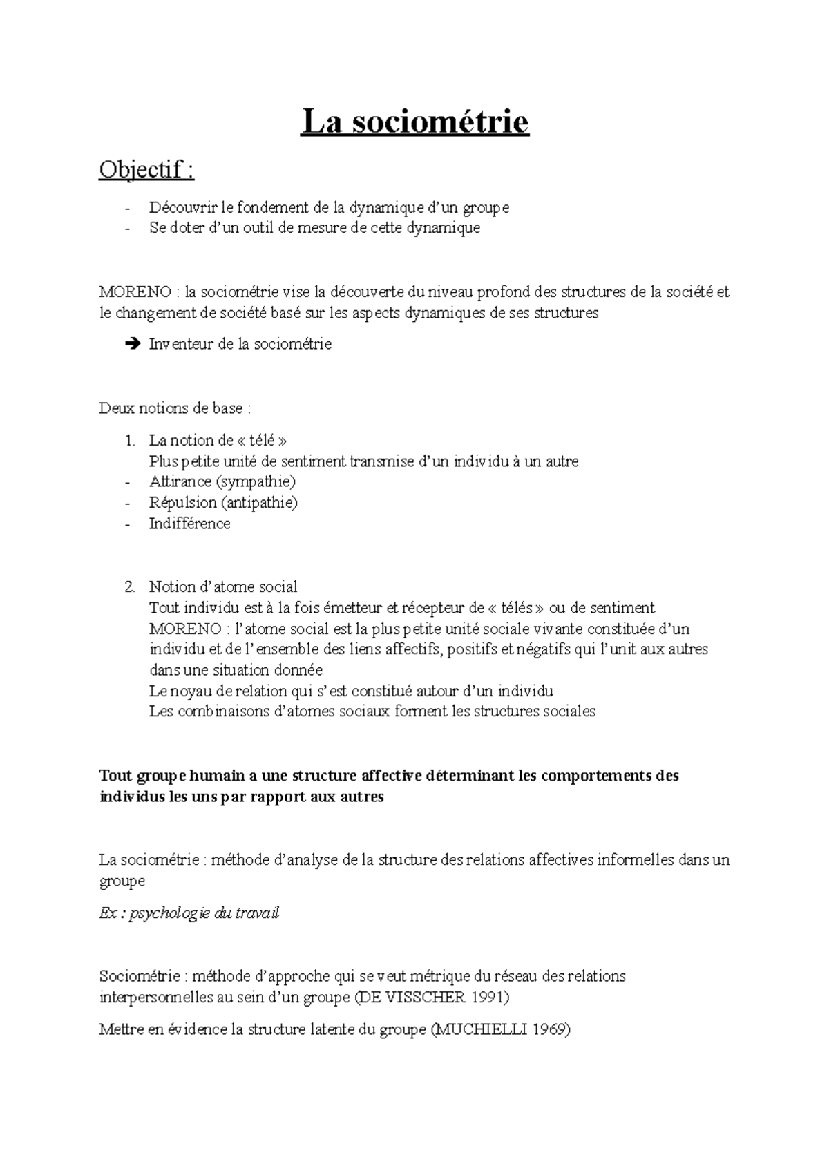 Psychologie sociale : La sociométrie - La sociométrie Objectif ...