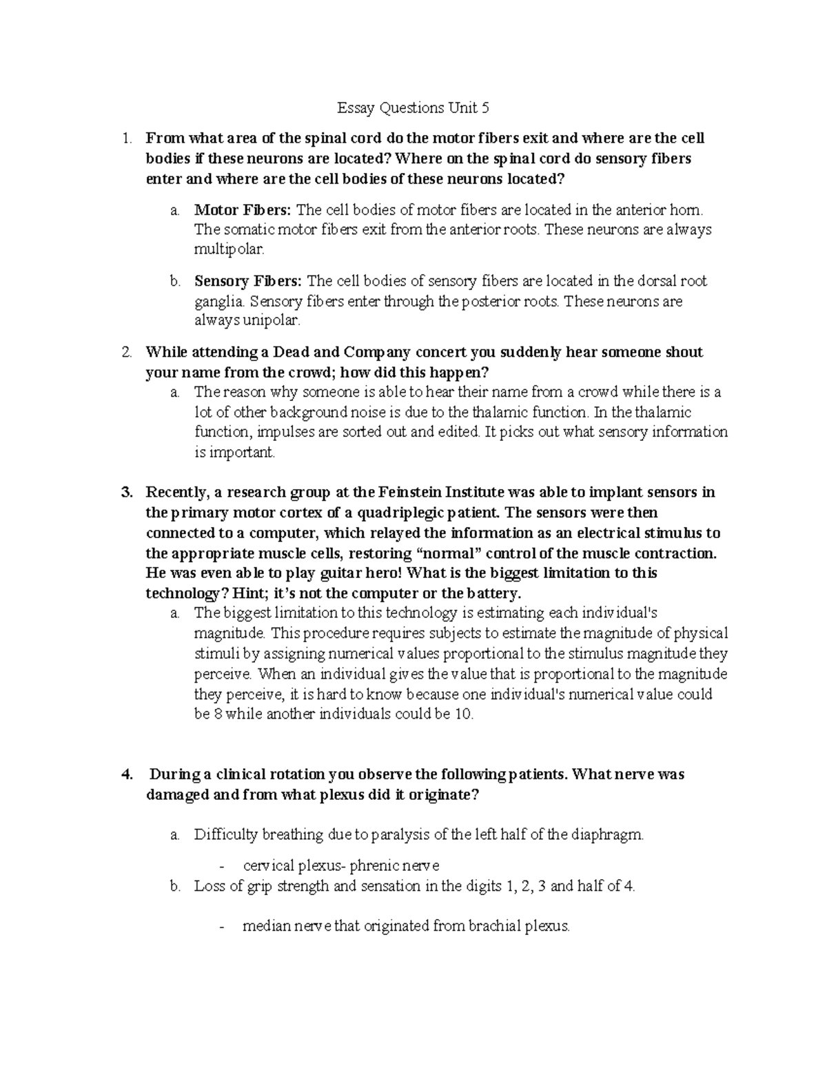 Essay questions unit 5 - Grade: A+ - Essay Questions Unit 5 From what ...