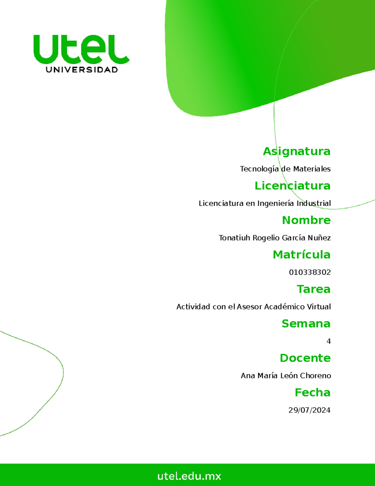 Formato Utel (plus) para la entrega de actividades colaborativas ...