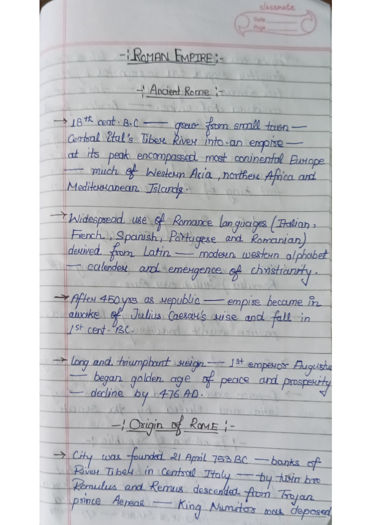 Roman Empire - BA (Hons.) History - Studocu