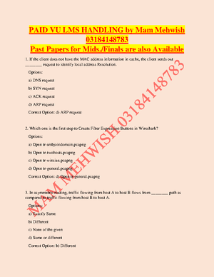 Fall 2023 CS206 1 - Introduction to Network Design & Analysis (CS 206 ) Assignment # 01 Fall ...