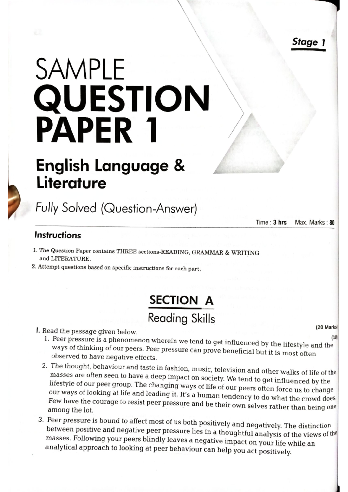 Document 14 - Hthtshhxny - Stage 1 SAMPLE QUESTION PAPER 1 English ...