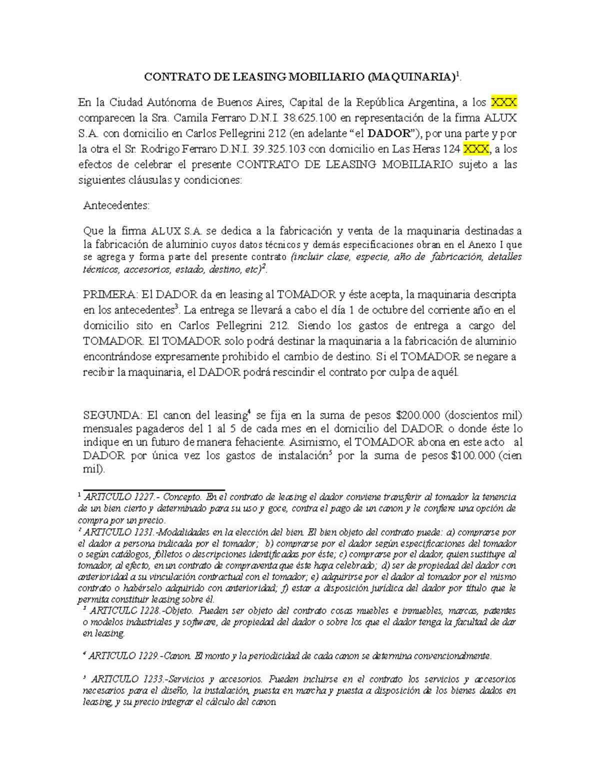 Contrato de leasing mobiliario TP - CONTRATO DE LEASING MOBILIARIO ...
