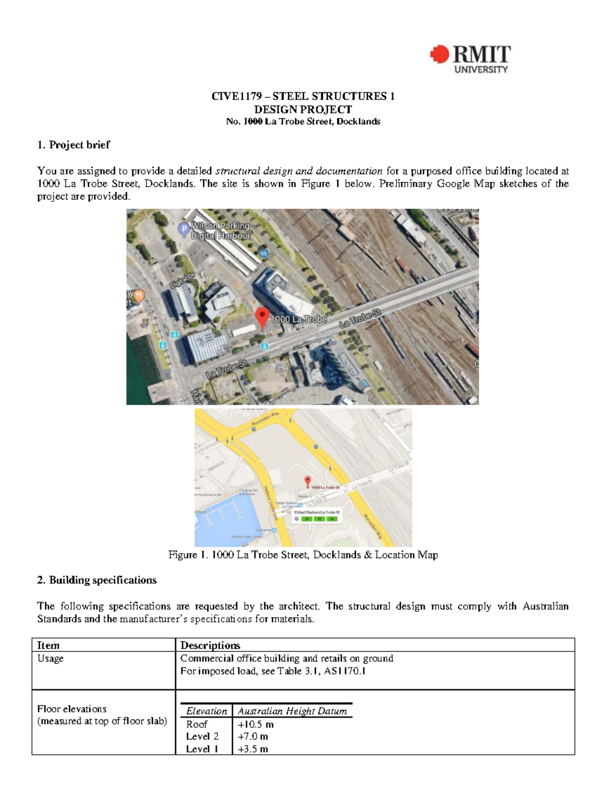 Marking scheme for design project - CIVE1179 – STEEL STRUCTURES 1 ...