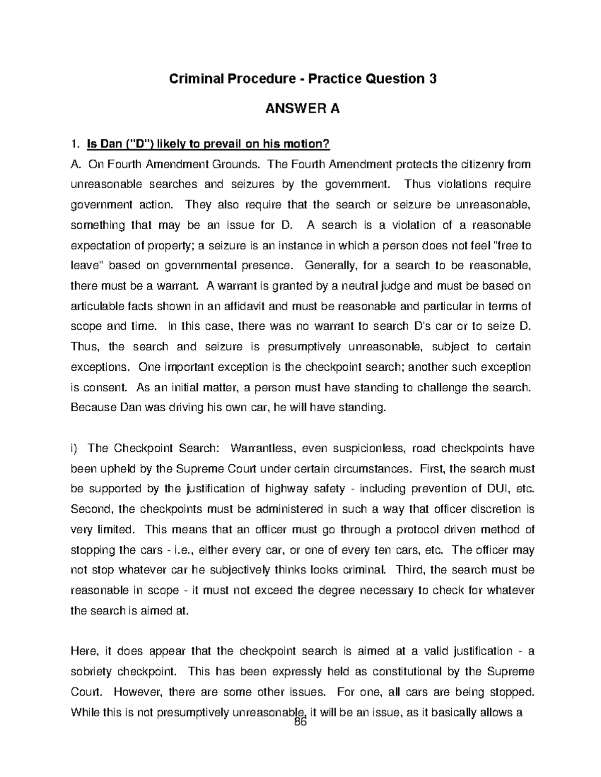 Crim - Practice questions and answers - Criminal Procedure - Practice ...