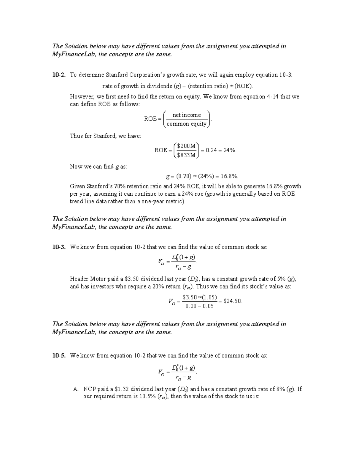 HW 6 Solution File - The Solution below may have different values from ...