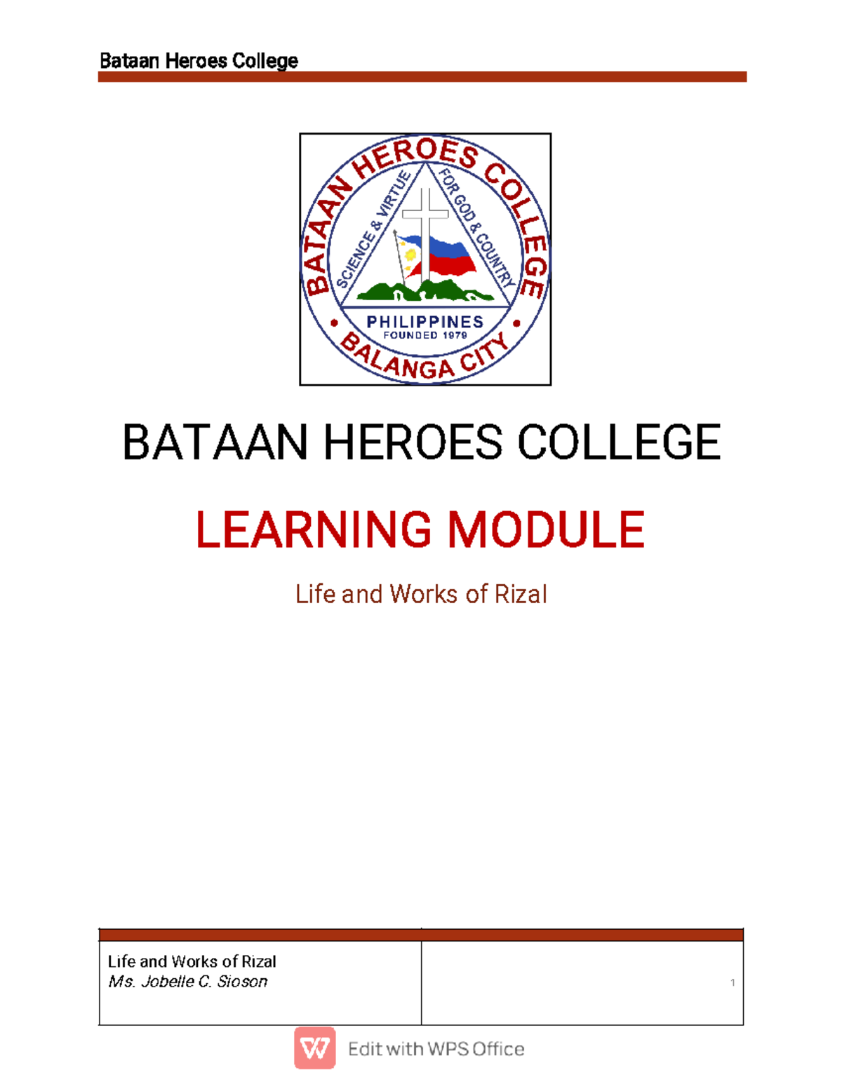 Rizal Course Pack #1 - Lecture notes 1 - Architectural Design V - Studocu