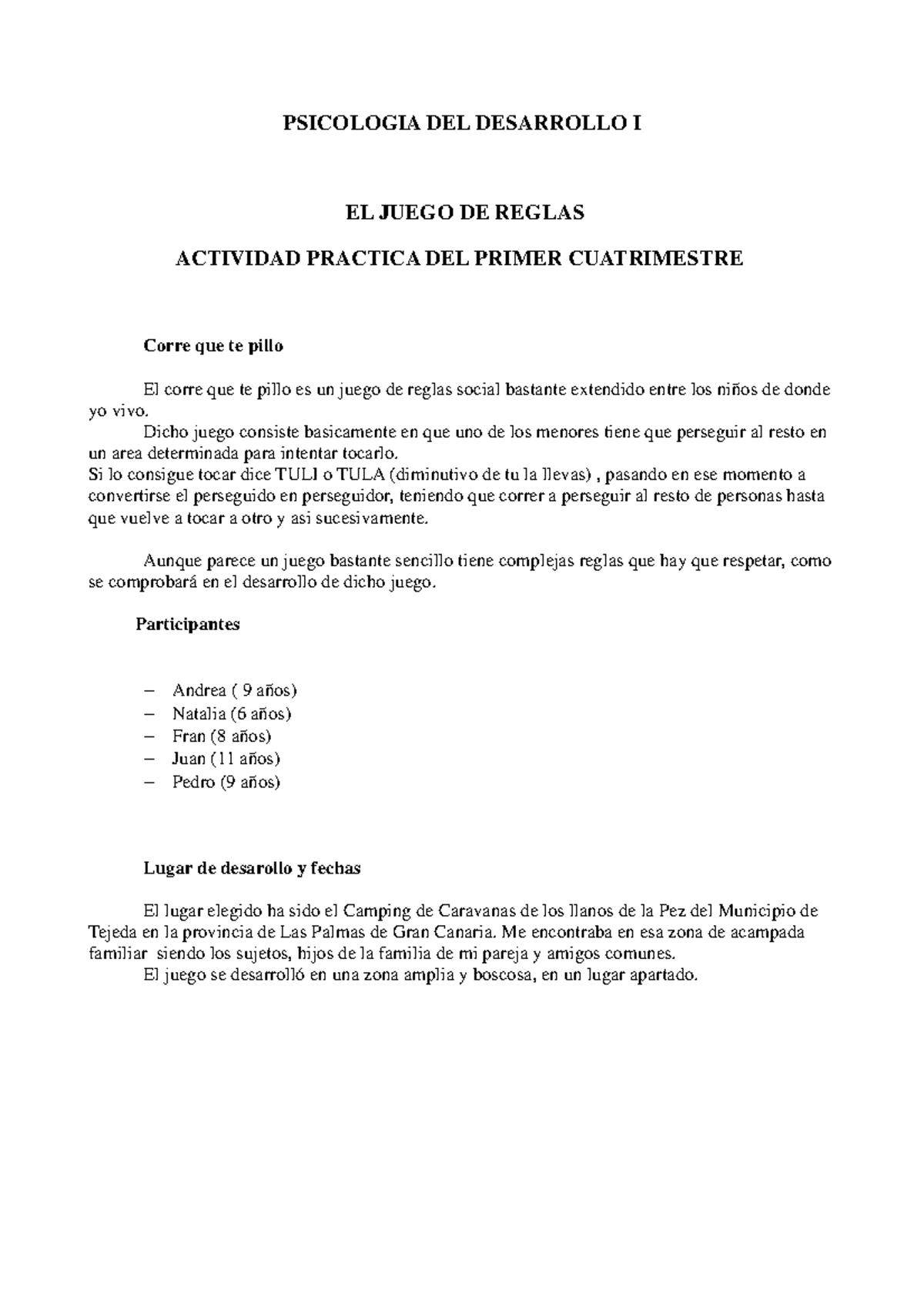 Pec El Juego de Reglas Psicologia Desarrollo I - PSICOLOGIA DEL DESARROLLO I EL JUEGO DE REGLAS ...