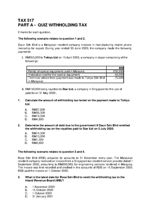 Solution TAX467 - JAN 2018 (4) - UNIVERSITI TEKNOLOGI MARA ANSWER ...