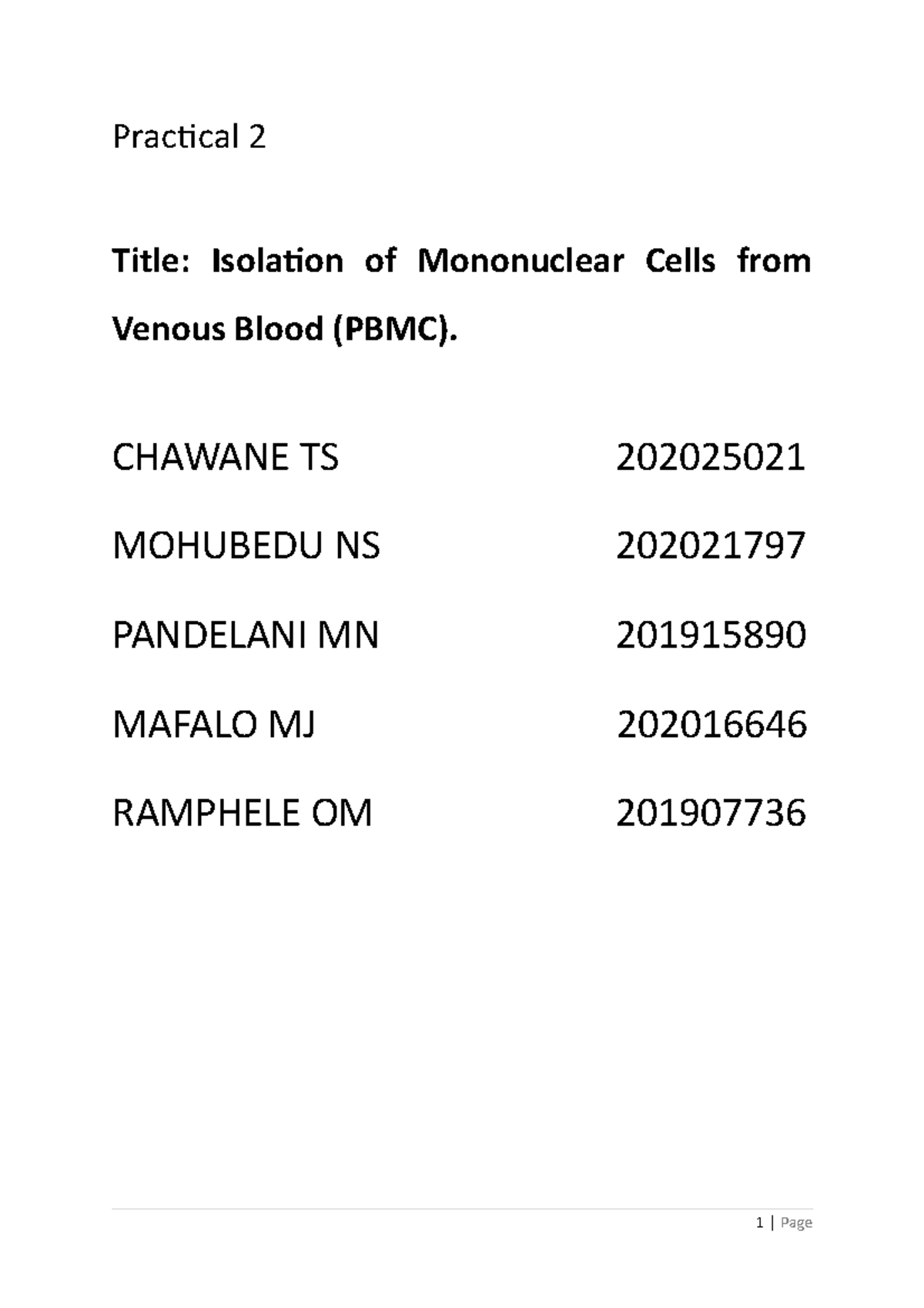 MIMA PRAC 1 copy - Immunology summary lab practicals - Practical 2 ...