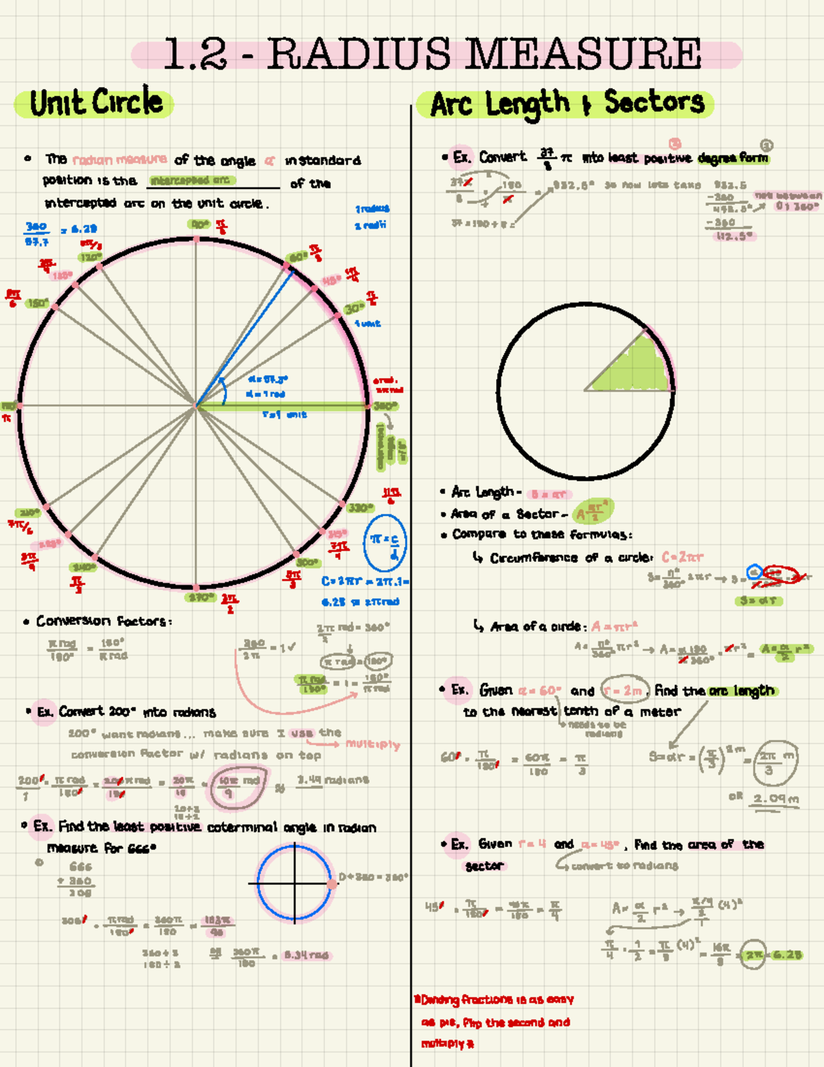 Math-104 2 - Easy to understand notes for Trigonometry - 1 - RADIUS ...